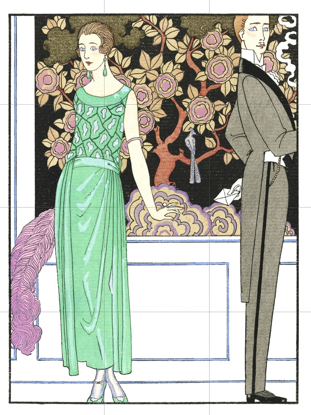 Tile Mural/mosaic Ceramic Panel of Art Nouveau Painting- George Barbier ...