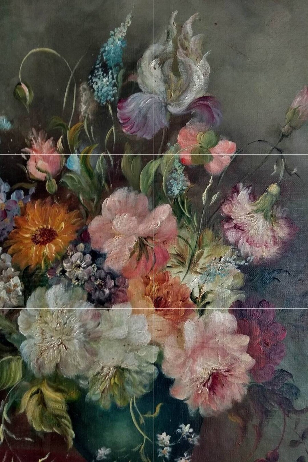 Tile Mural/mosaic Ceramic of Watercolor Flowers - Flowers Print ...