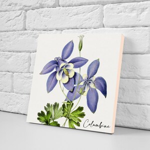 Vintage Botanical Print Ceramic Tiles - Set of 3 Floral Decor Tiles - Etsy