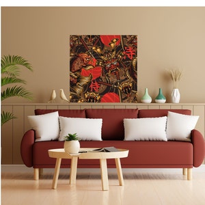 Tile Mural/mosaic Ceramic Panel of a Japanese Koi Fish and Samurai ...