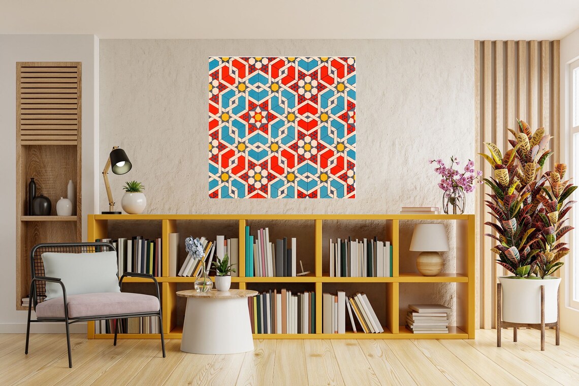 Arabic Mosaic Tile Mural: Geometric Islamic Art Decor - Etsy