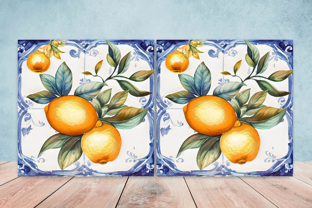 Italian Majolica Tiles - Set of 2 Italian Wall Decor Tiles - Kitchen ...