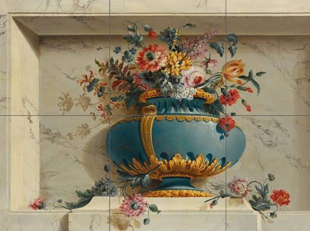 Tile Mural/mosaic Ceramic of Michel Bruno Bellenge Vase of - Etsy