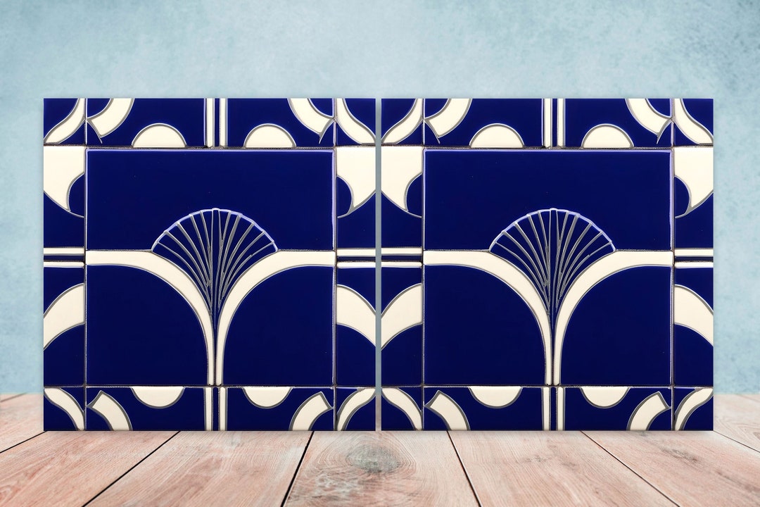 Art Deco Ceramic Tiles: Geometric Wall Decor, Kitchen Backsplash - Set ...