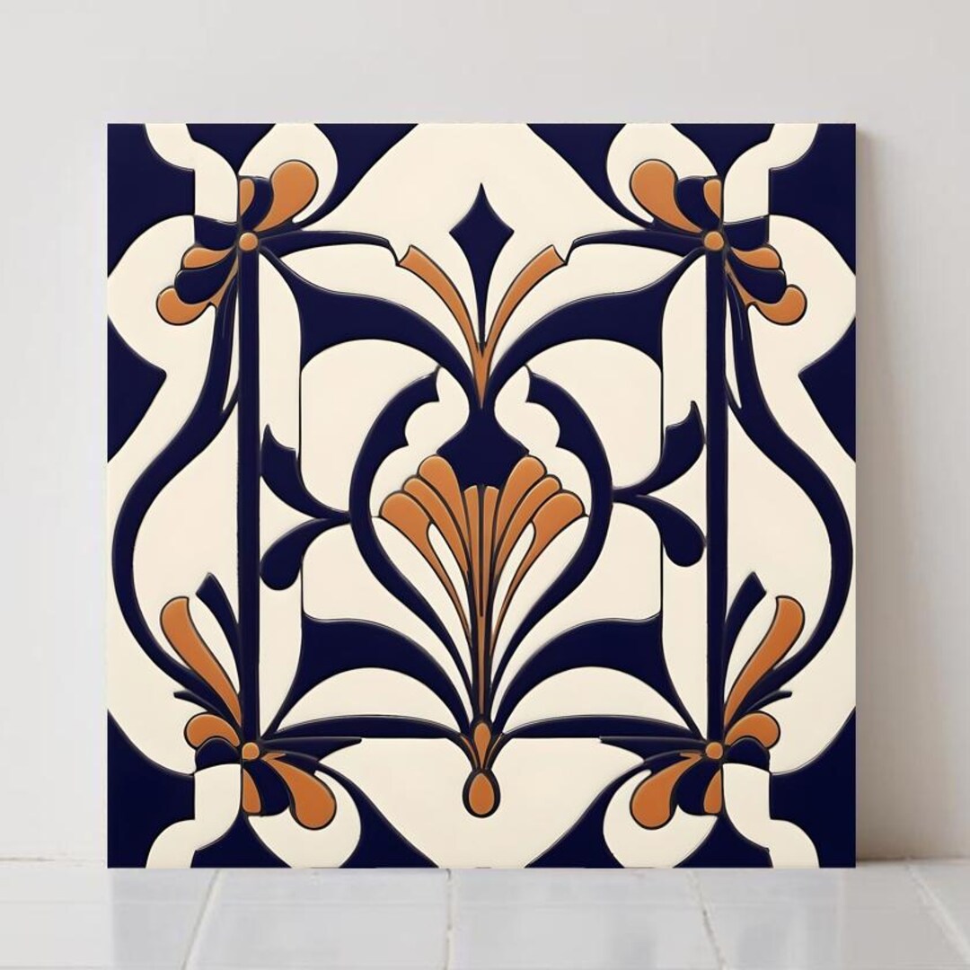Art Deco Ceramic Tile: Geometric Wall Decor, Kitchen Backsplash Retro ...