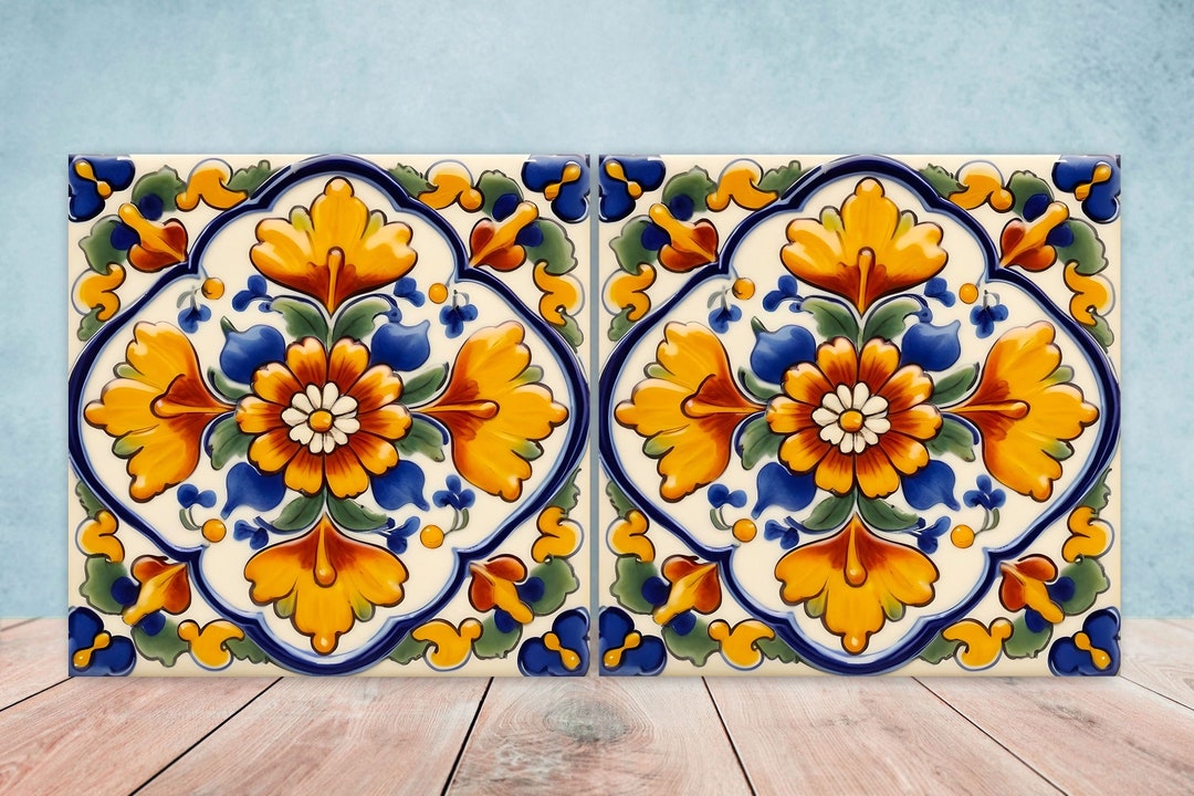 Italian Majolica Tiles - Set of 2 Sicilian Wall Decor Tiles - Kitchen ...