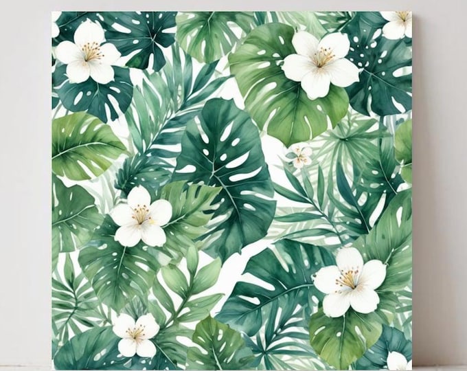 Tropical Flower Hand Painted Ceramic Art Tile 6 X 6 Inches With ...