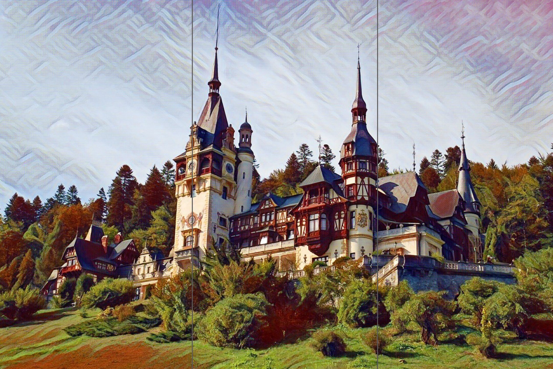 Tile Mural/Mosaic Ceramic Panel of Romania Peles Castle | Etsy