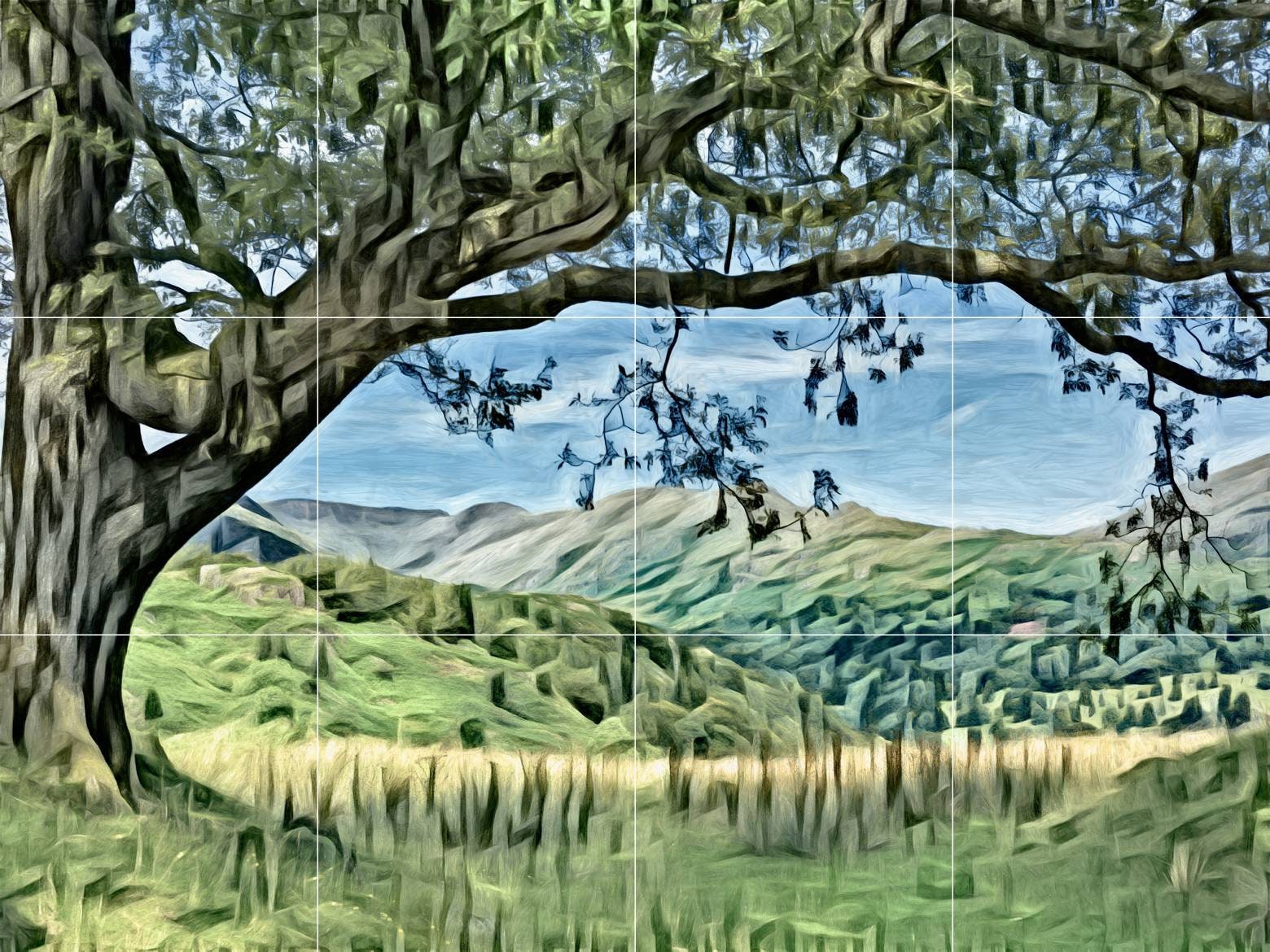 Forest Mountain Ceramic Tile Mural: Nature Landscape Art - Etsy