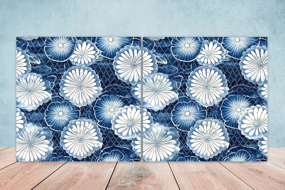 Japanese Ceramic Tiles Japanese Pattern set of 2 Wall Decor Tiles ...