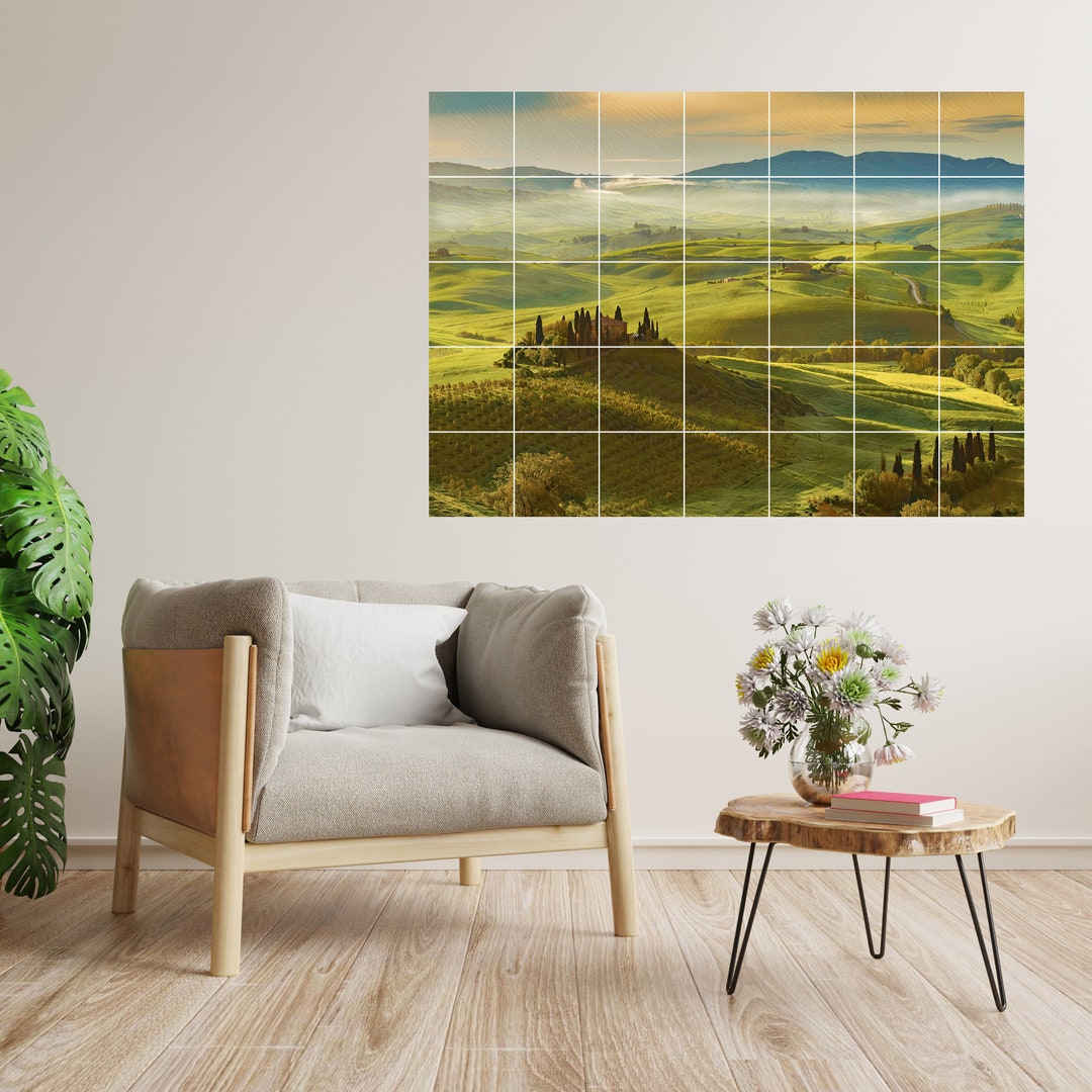 Tuscany Landscape Tile Mural: Val D'orcia Italian Ceramic Panel - Etsy