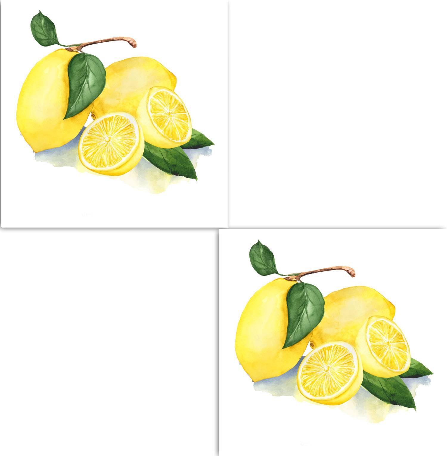 Lemon Tile Fruit Tiles Tropical Tile Design Two 6 x 6 inches | Etsy