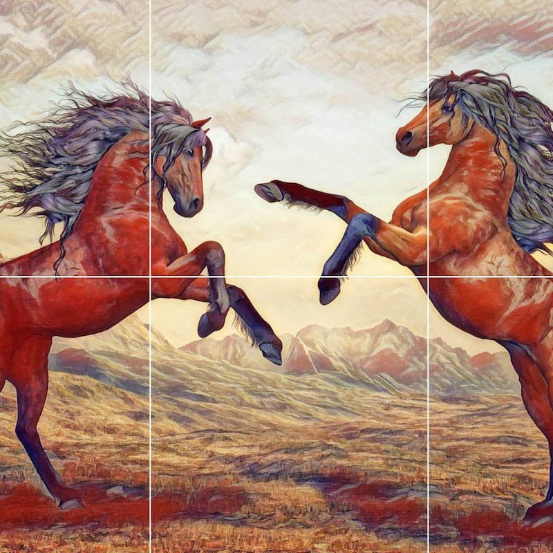 Tile Mural Horses - Etsy