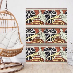 Flower Art Nouveau Ceramic Tile Mural/mosaic - Capucine Nasturtium ...
