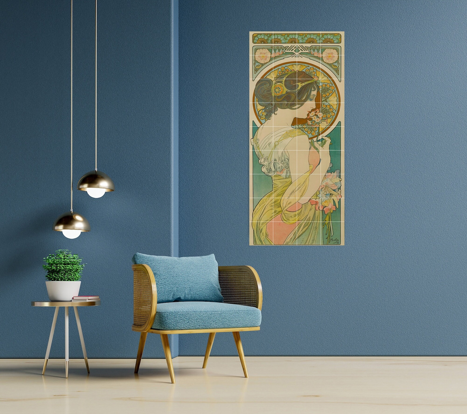 Tile Mural/mosaic Ceramic Panel of Primrose Alphonse Mucha - Etsy