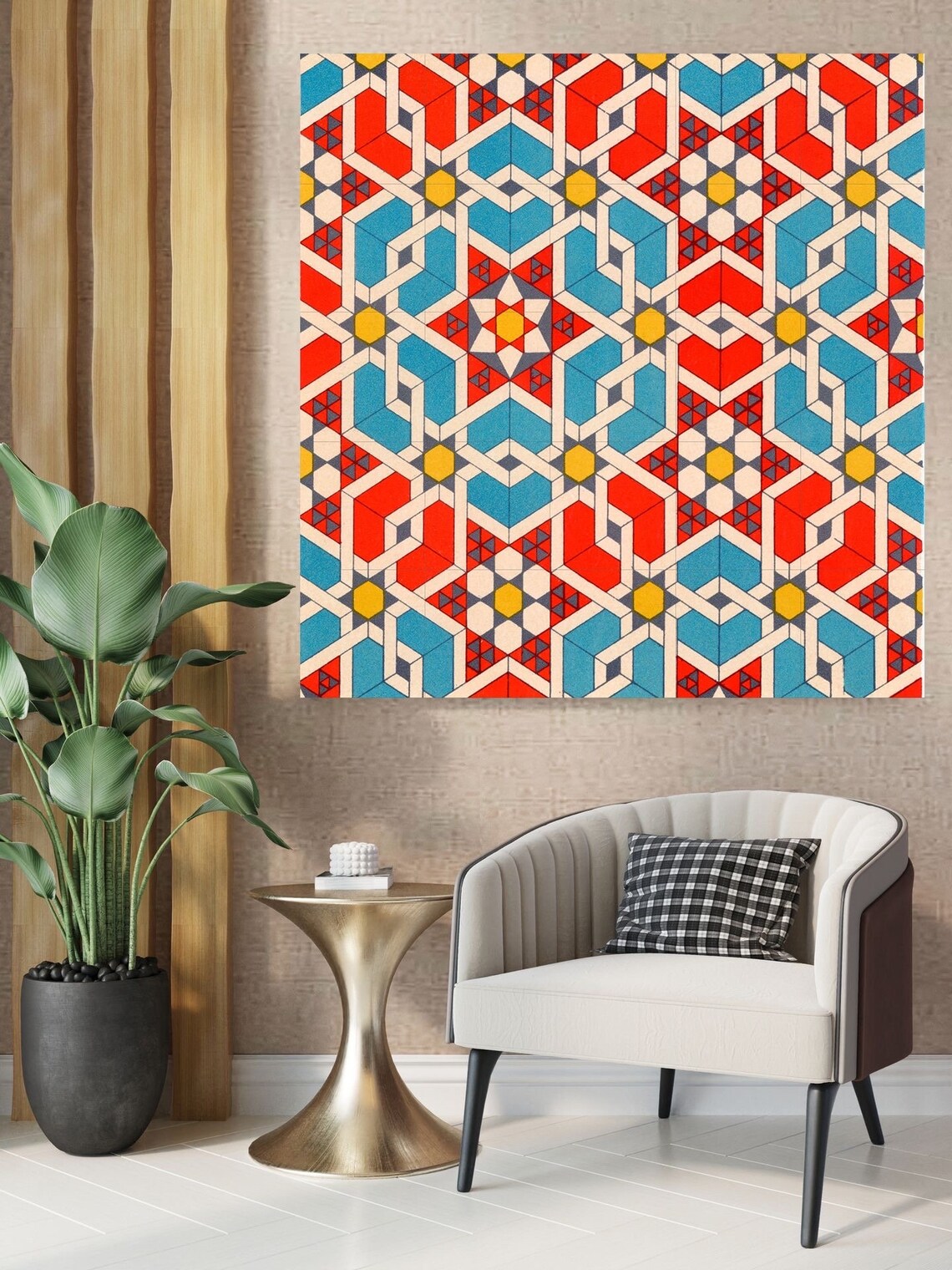 Arabic Mosaic Tile Mural: Geometric Islamic Art Decor - Etsy