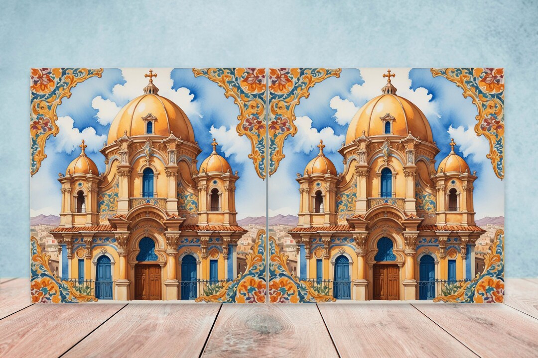 Sicilian Ceramic Tiles - Set of 2 Sicilian Wall Decor Tiles - Kitchen ...