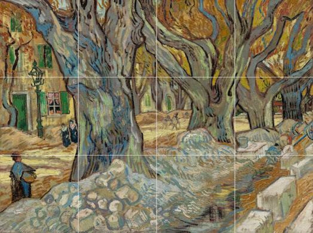 Tile Mural/mosaic Ceramic Panel of Vincent Van Gogh the Large Plane ...