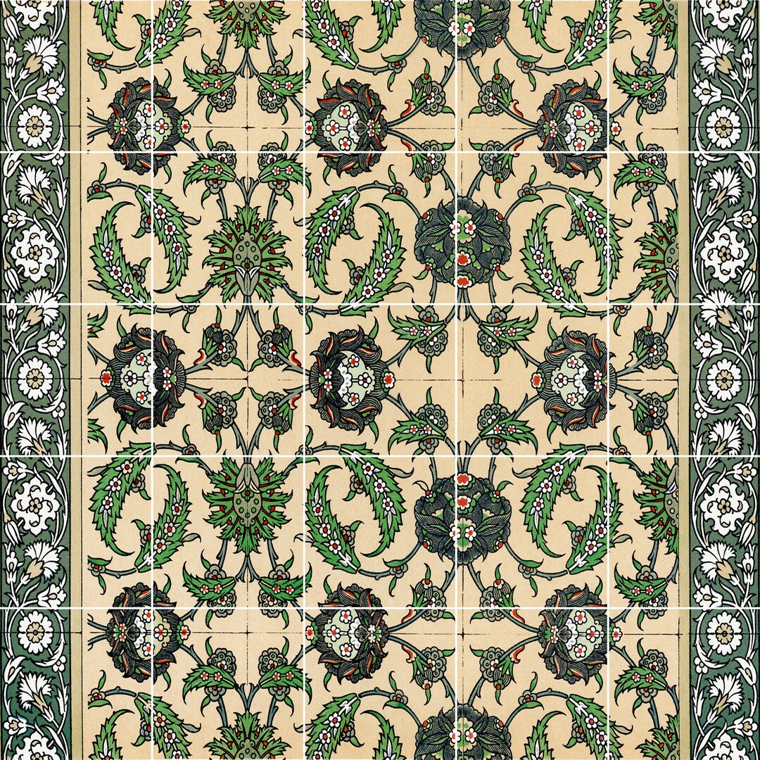 Tile Mural/mosaic Ceramic Panel of Arabic Pattern -arabic Art Decor ...