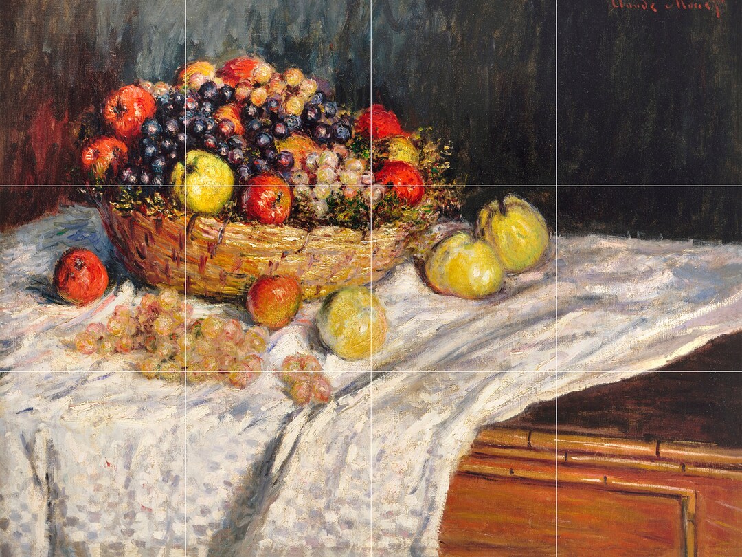 Tile Mural/mosaic Ceramic Panel of Apples and Grapes - Claude Monet ...