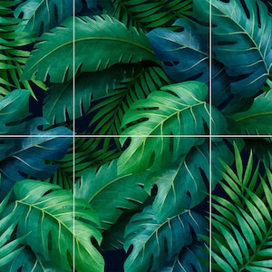 Tile Mural/mosaic Ceramic Panel of Tropical Leaves Art - Plant Home ...