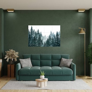 Tile Mural/mosaic Ceramic Panel of a Watercolour Forest Mural - Wall ...