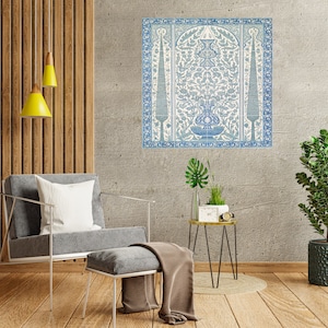 Tile Mural/mosaic Ceramic Panel of Arabic Pattern - Arabic Art Decor ...