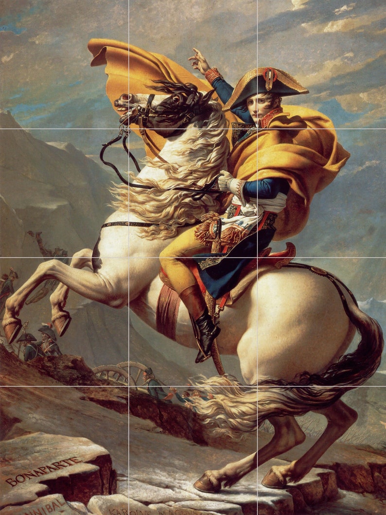 Napoleon Crossing the Alps Tile Mural: Louis David Bonaparte Art - Etsy
