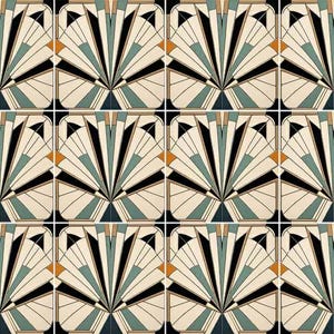 Art Deco Ceramic Tile Set Geometric Backsplash Wall Decor 4 25 6