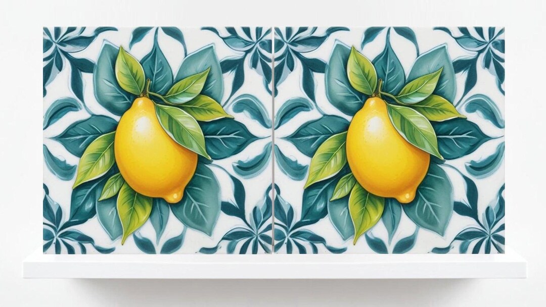Italian Majolica Lemon Tiles - Mediterranean Kitchen Backsplash Decor ...