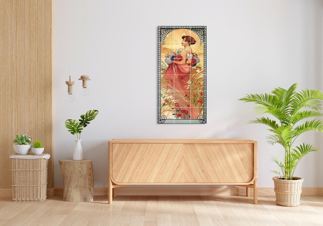 Alphonse Mucha Ceramic Tile Mural: Art Nouveau Wall Art - Etsy