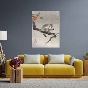 Tile Mural/mosaic Ceramic Panel of Monkey in Kaki Tree- Ohara Koson ...