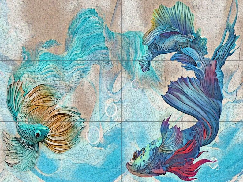 Tile Mural/mosaic Ceramic Panel of Japanese Koi Fish Japan - Etsy