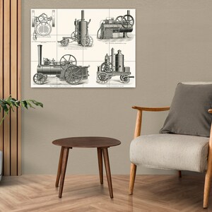 Tile Mural/mosaic Ceramic Panel of Vintage Locomotive Steam Locomotive ...