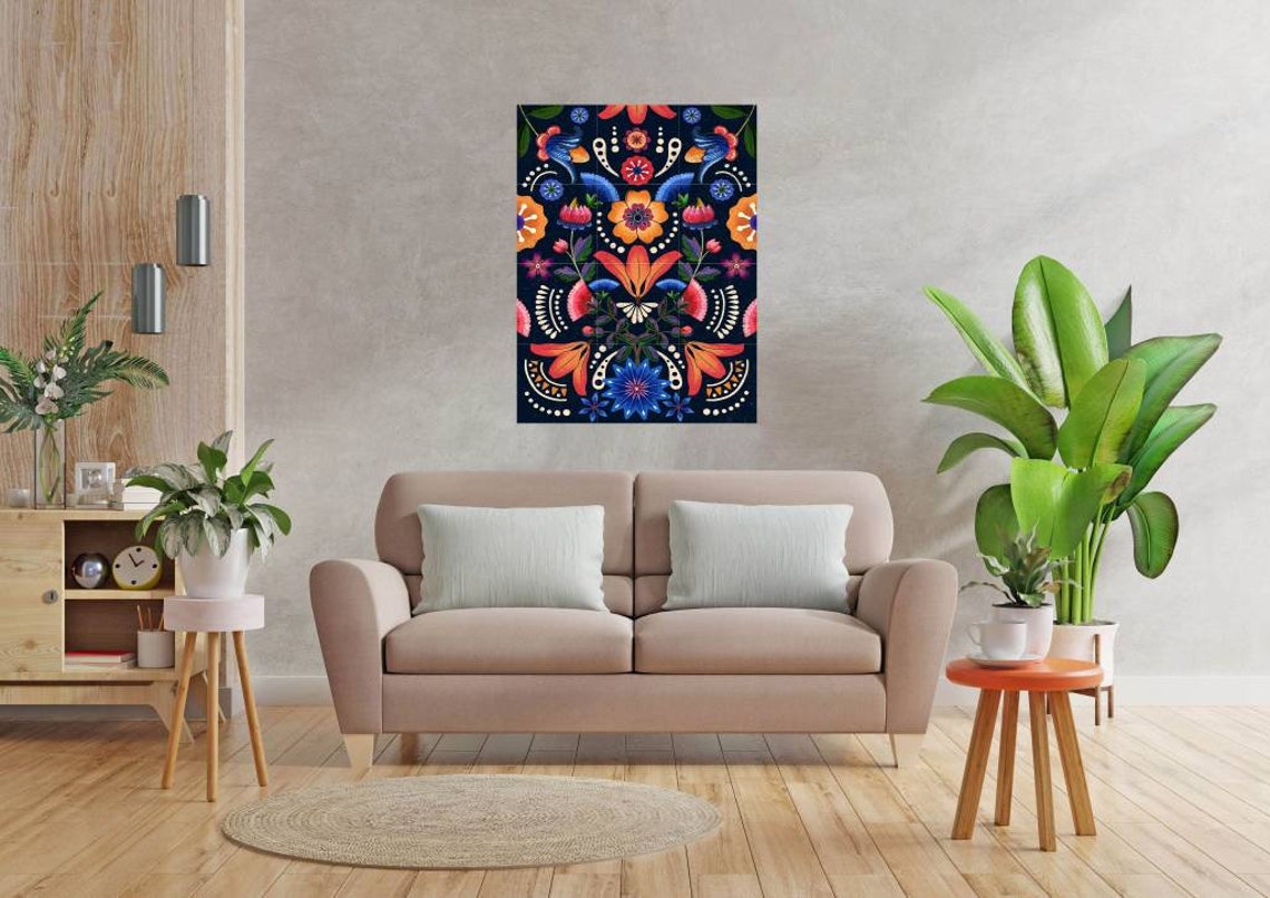 Tile Mural/mosaic Ceramic of Mexican Flower Pattern - Etsy