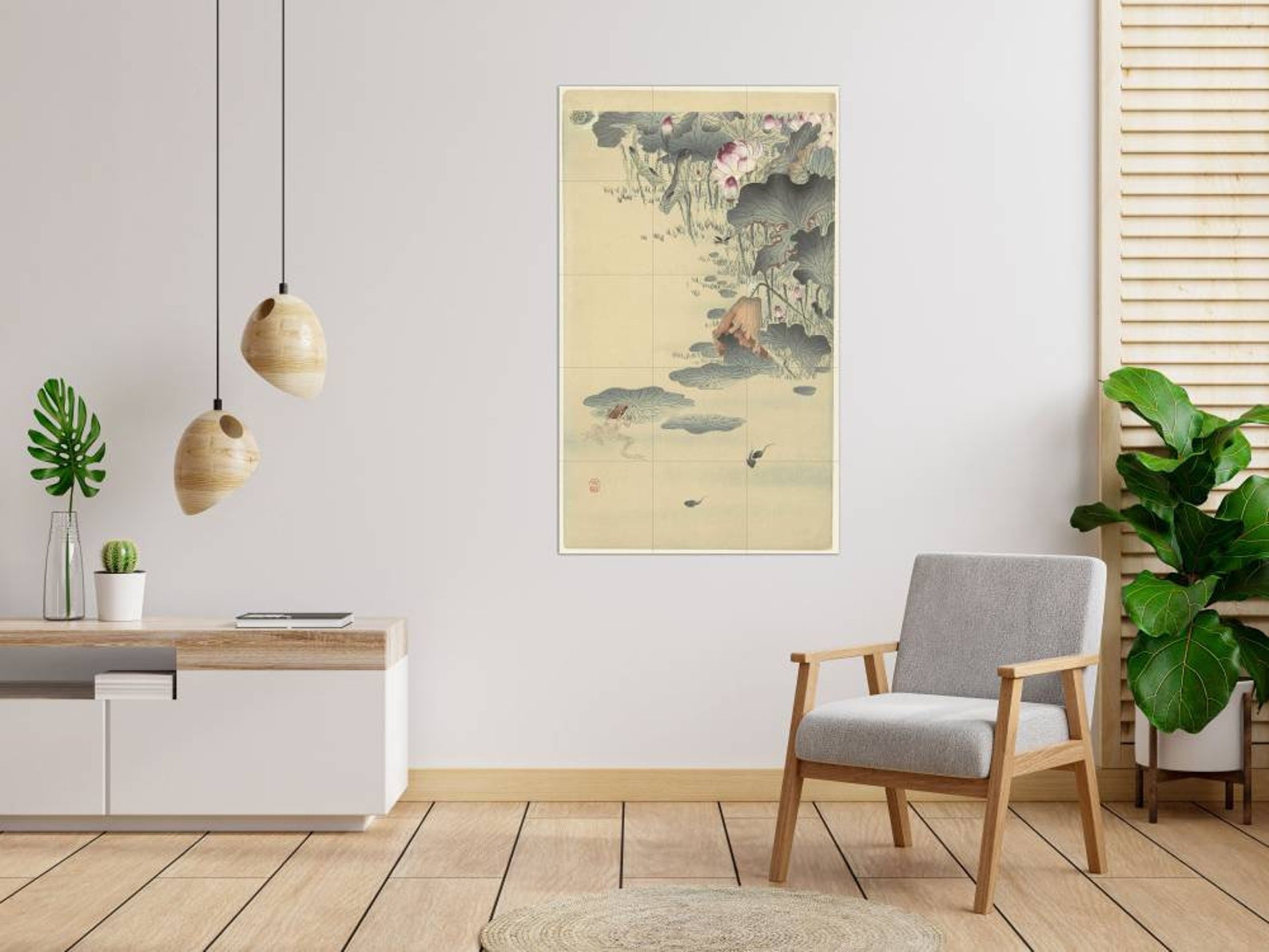 Frog and Tadpoles Tile Mural: Ohara Koson Japanese Oriental Wall Art ...