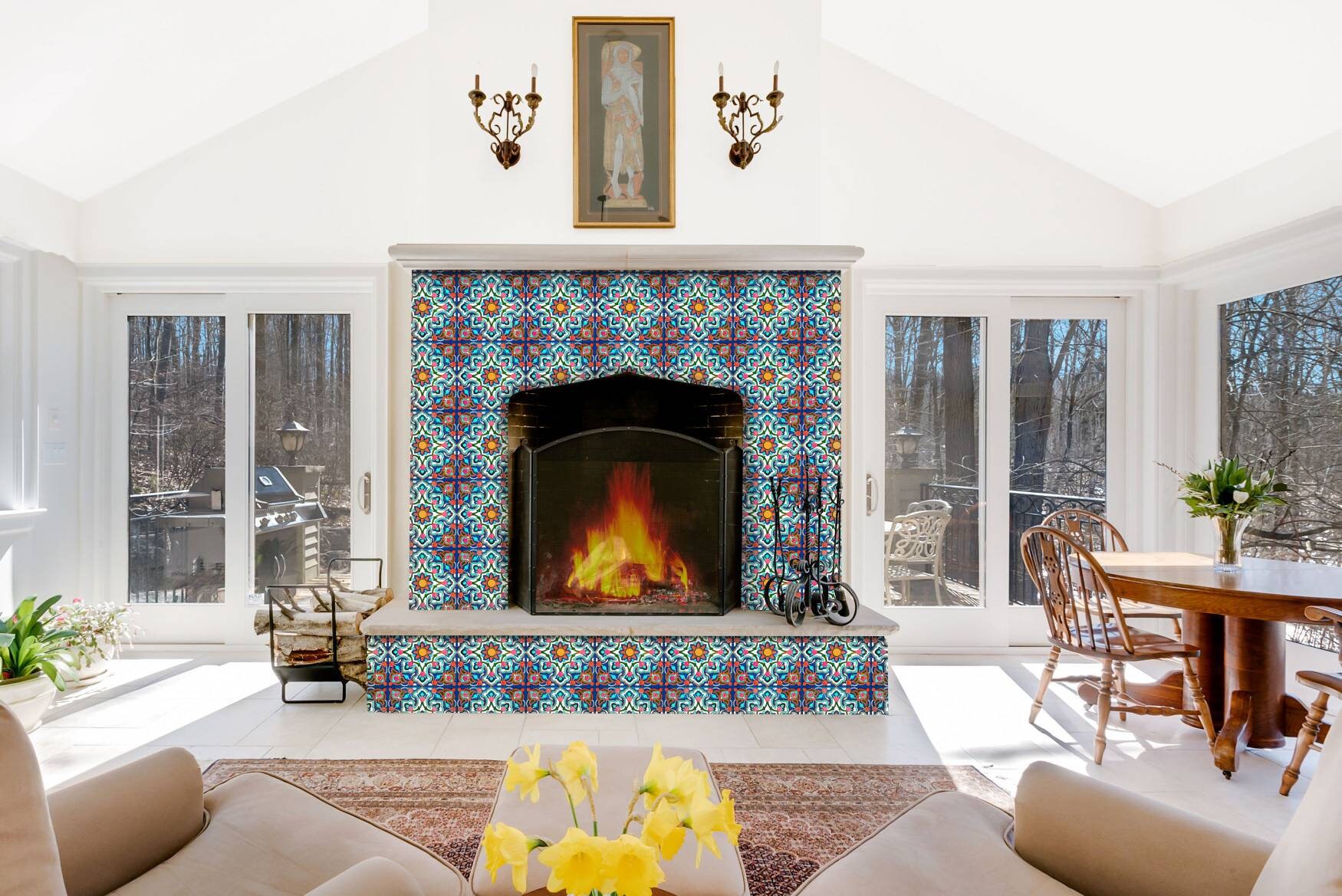 Moroccan Ceramic Tiles Set of 2 Moroccan Wall Decor Tiles - Etsy