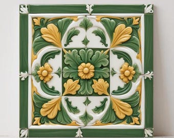 Italian Tile – Venetian Ceramic Majolica, Baroque Renaissance Floral ...