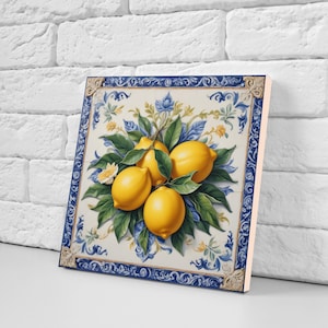Italian Majolica Lemon Tiles: Mediterranean Kitchen Backsplash Bath ...