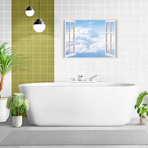 Tile Mural/mosaic Ceramic of Window View Blue Sky - Window Mural - Sky ...