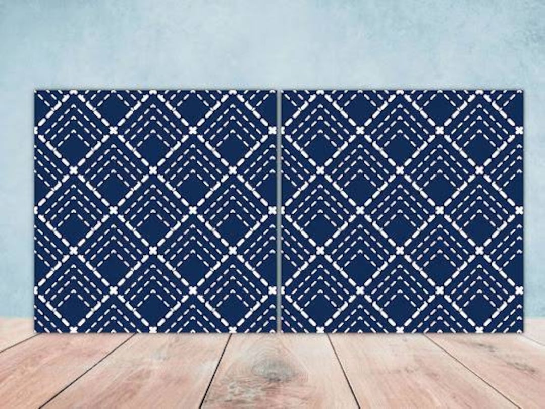 Japanese Ceramic Tiles Set of 2 Japan Wall Decor Tiles Kitchen ...