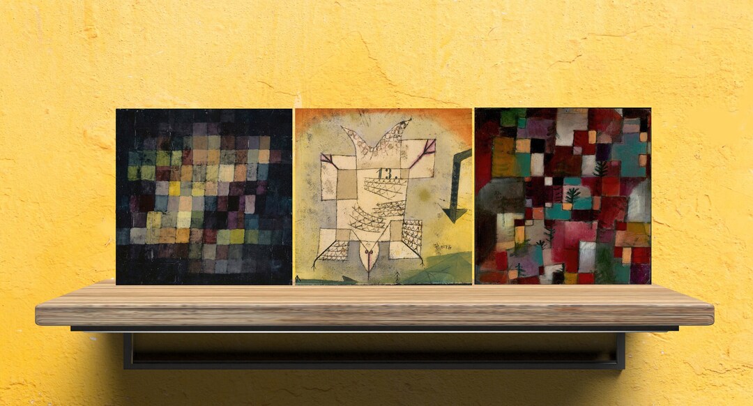 Paul Klee Set of 3 Ceramic Tiles Ceramic Decor Tiles Kitchen - Etsy