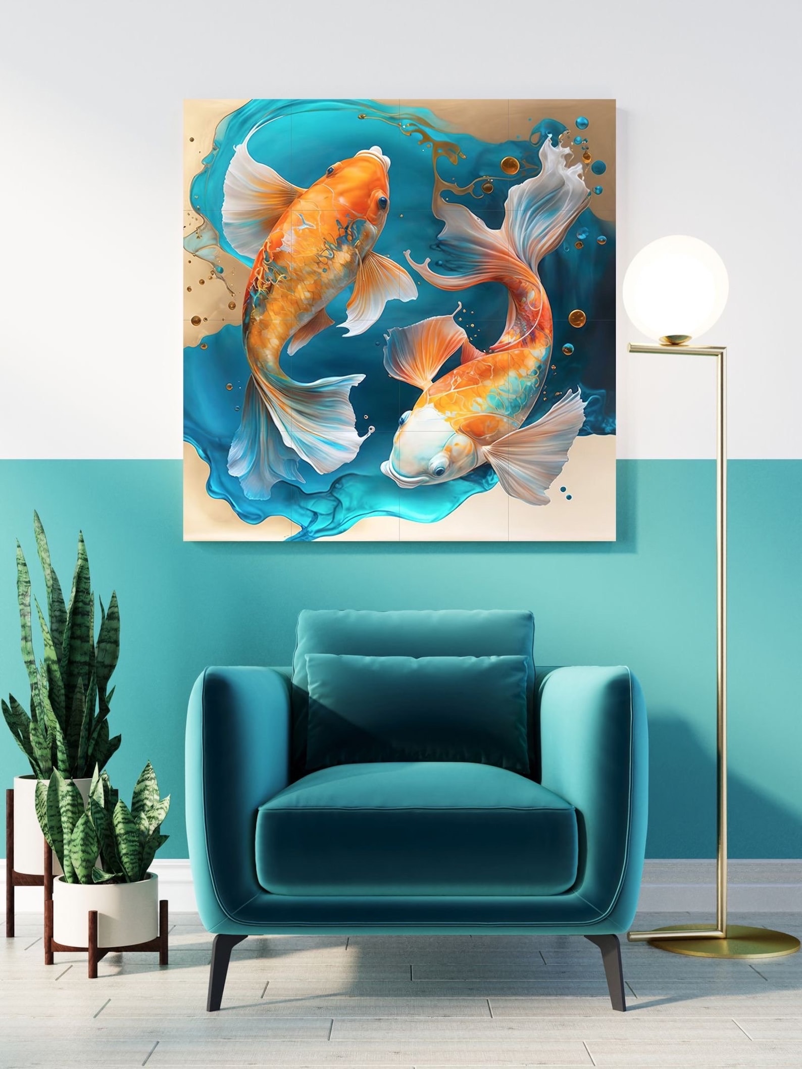 Japanese Koi Fish Pond Tile Mural: Gloss Ceramic Mosaic Panel - Etsy