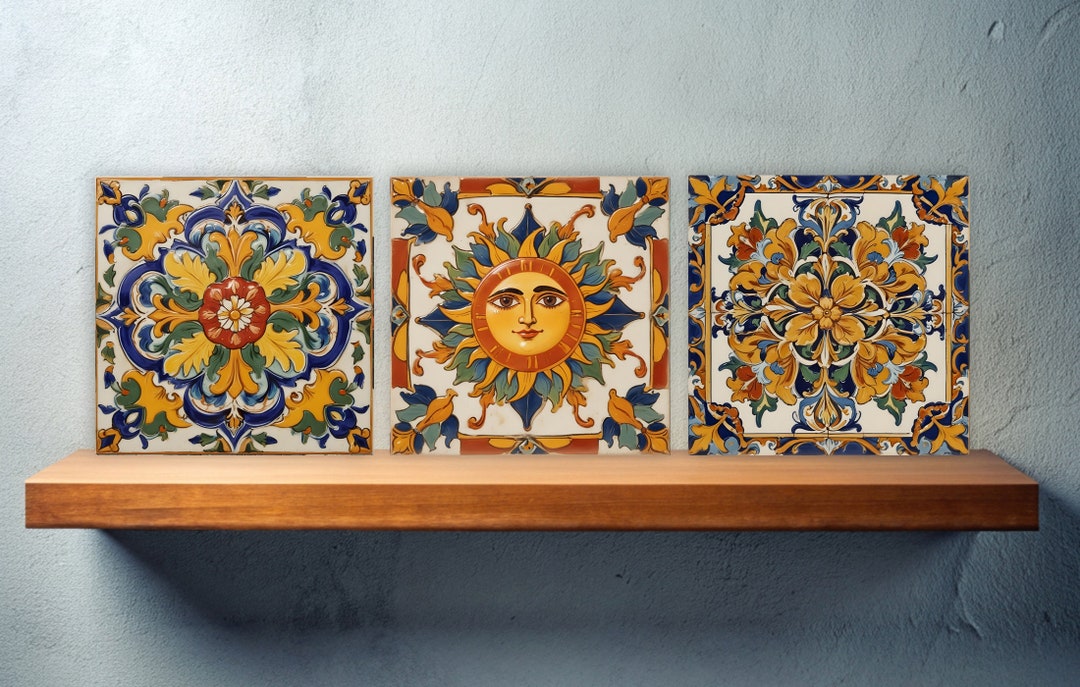 Sicilian Ceramic Tiles - Set of 3 Sicilian Wall Decor Tiles - Kitchen ...
