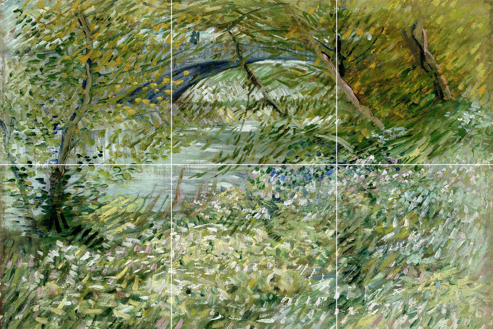 Van Gogh Tile Mural: Riverbank in Springtime Ceramic Mosaic - Etsy