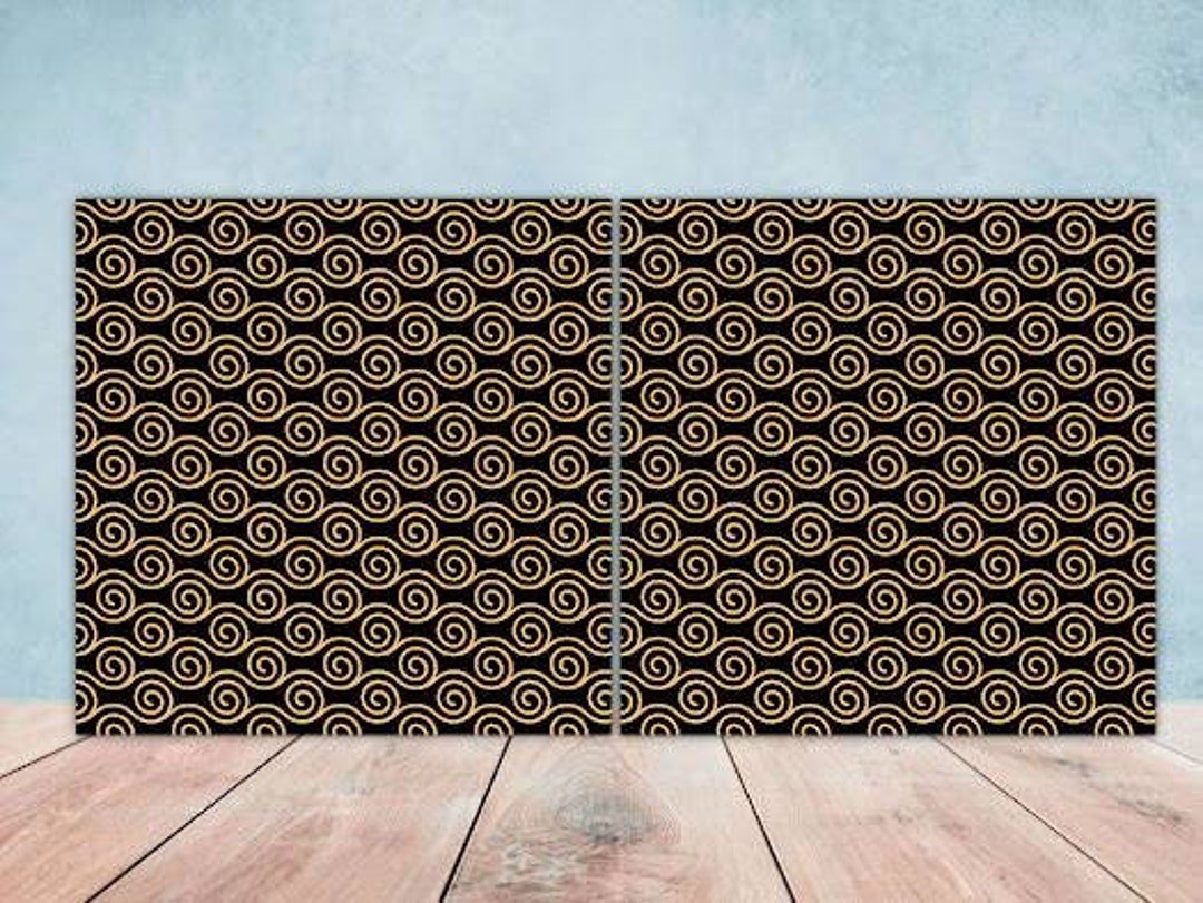 Japanese Ceramic Tiles Set of 2 Japan Wall Decor Tiles - Etsy