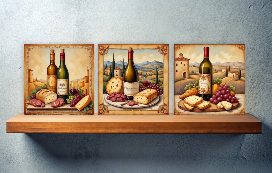 Tuscany Ceramic Tile Set: Italian Kitchen & Bath Wall Decor - Etsy