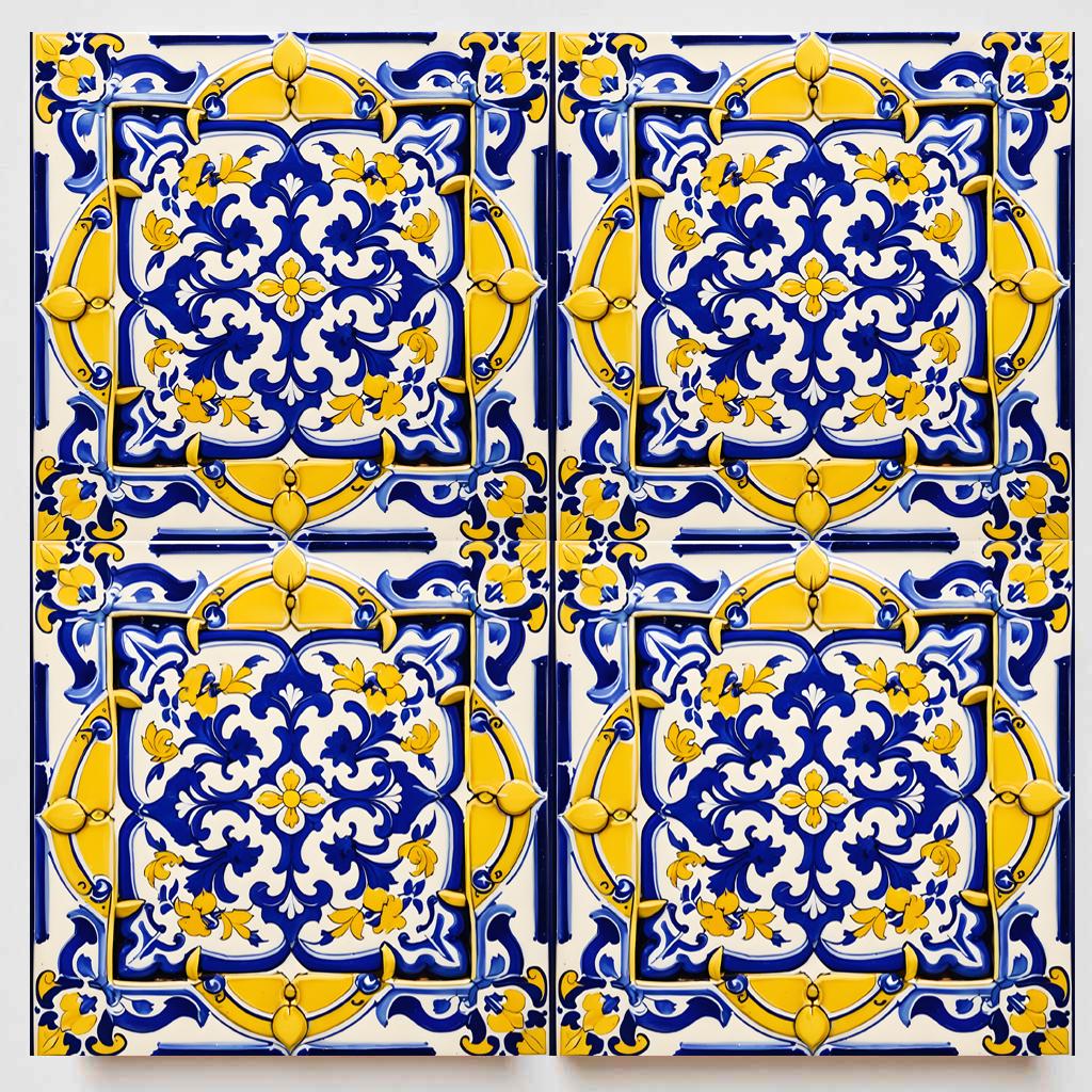 Portuguese Azulejo Tile Set: Mediterranean Kitchen Backsplash Bath Home ...