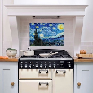 Van Gogh Starry Night Tile Mural: Ceramic Mosaic Panel - Etsy