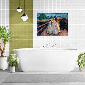 Edvard Munch 'bridge' Tile Mural: Gloss Ceramic Mosaic Panel - Etsy